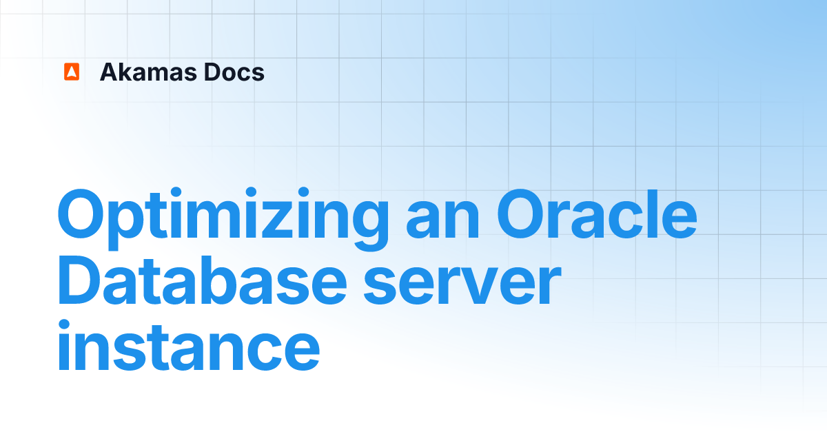 Optimizing An Oracle Database Server Instance Akamas Docs 0990