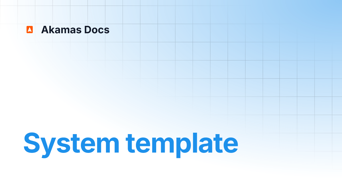 System Template Akamas Docs