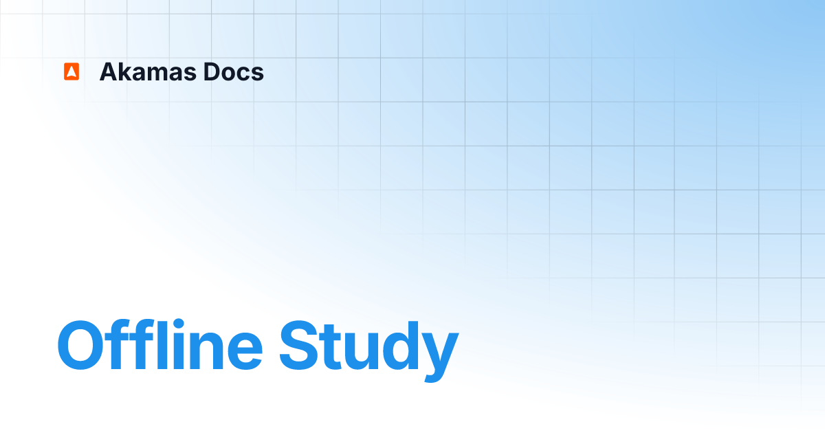 Offline Study | Akamas Docs