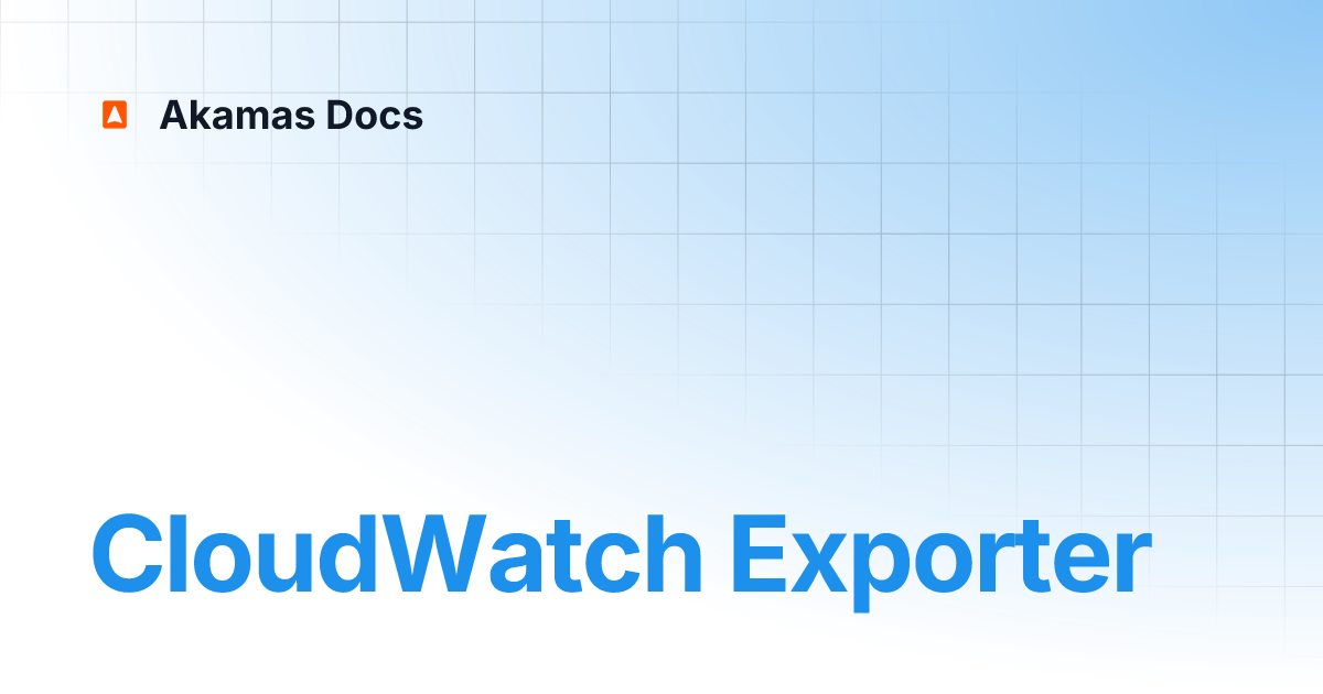 CloudWatch Exporter | Akamas Docs