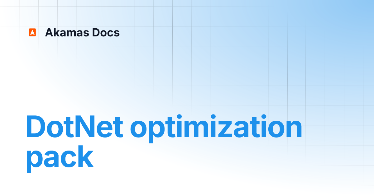 DotNet optimization pack | Akamas Docs